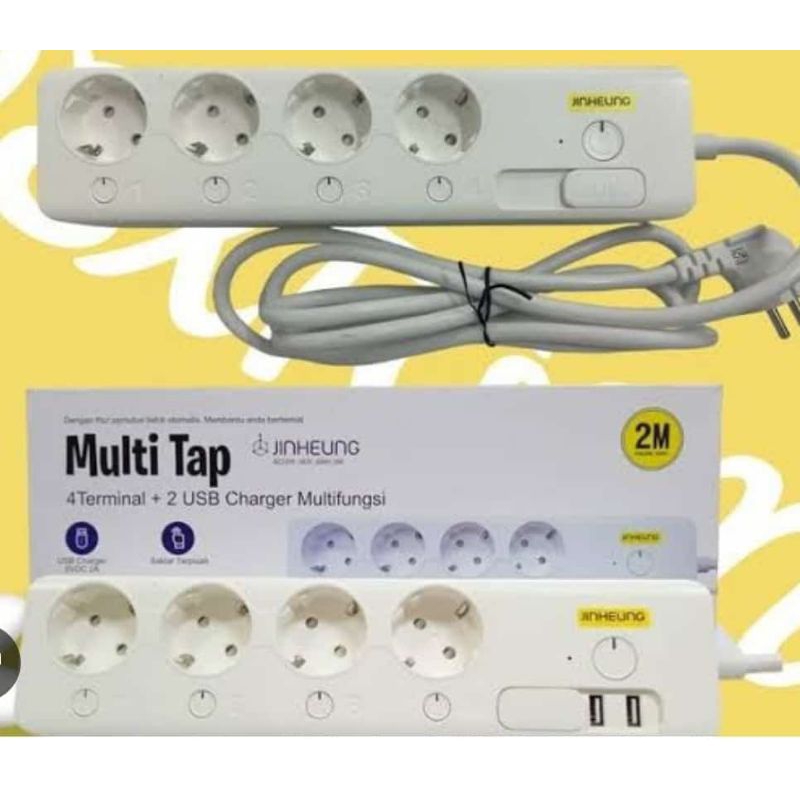 Jinheung 4-hole MULTI TAP Socket 2 USB SMARTPHONE Practical Electrical TERMINAL ORIGINAL ...