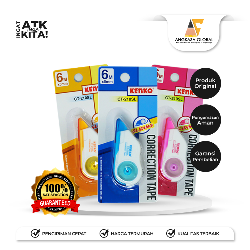 Kenko TYPE-x ROLL/ CORRECTION TAPE CT-210SL [6M x 5mm] (1PC) | Shopee ...