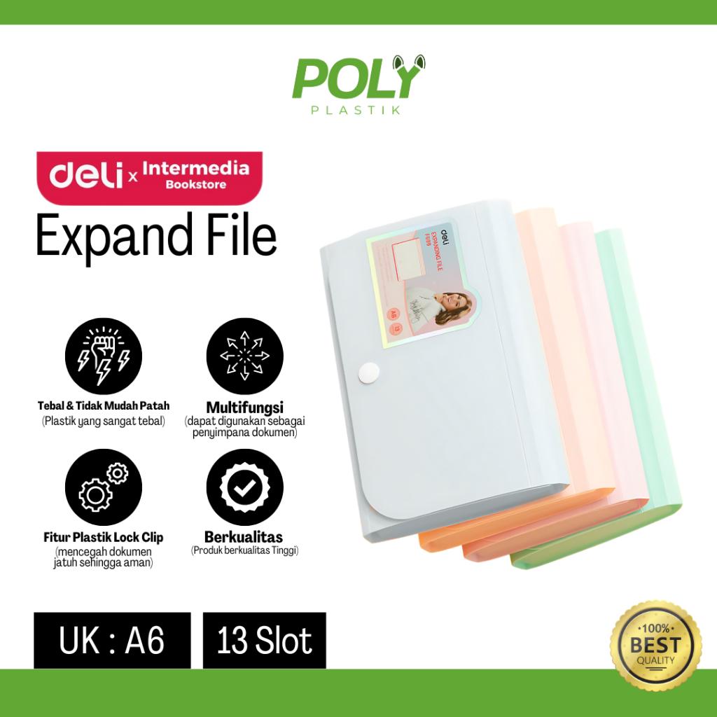 Deli Expanding File A6 13 Pockets Divider With Index Tab For Easier ...