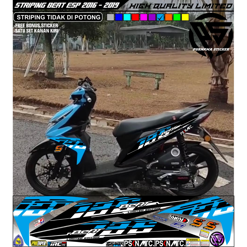 Sticker STRIPING HONDA BEAT ESP 2016 2017 2018 2019 MOTIF Variations Of ...