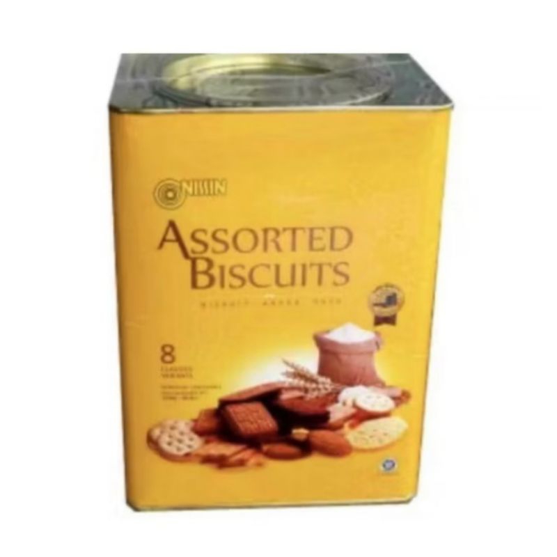 Nissin Yellow Assorted biscuits 1100gr can of various flavored biscuits ...