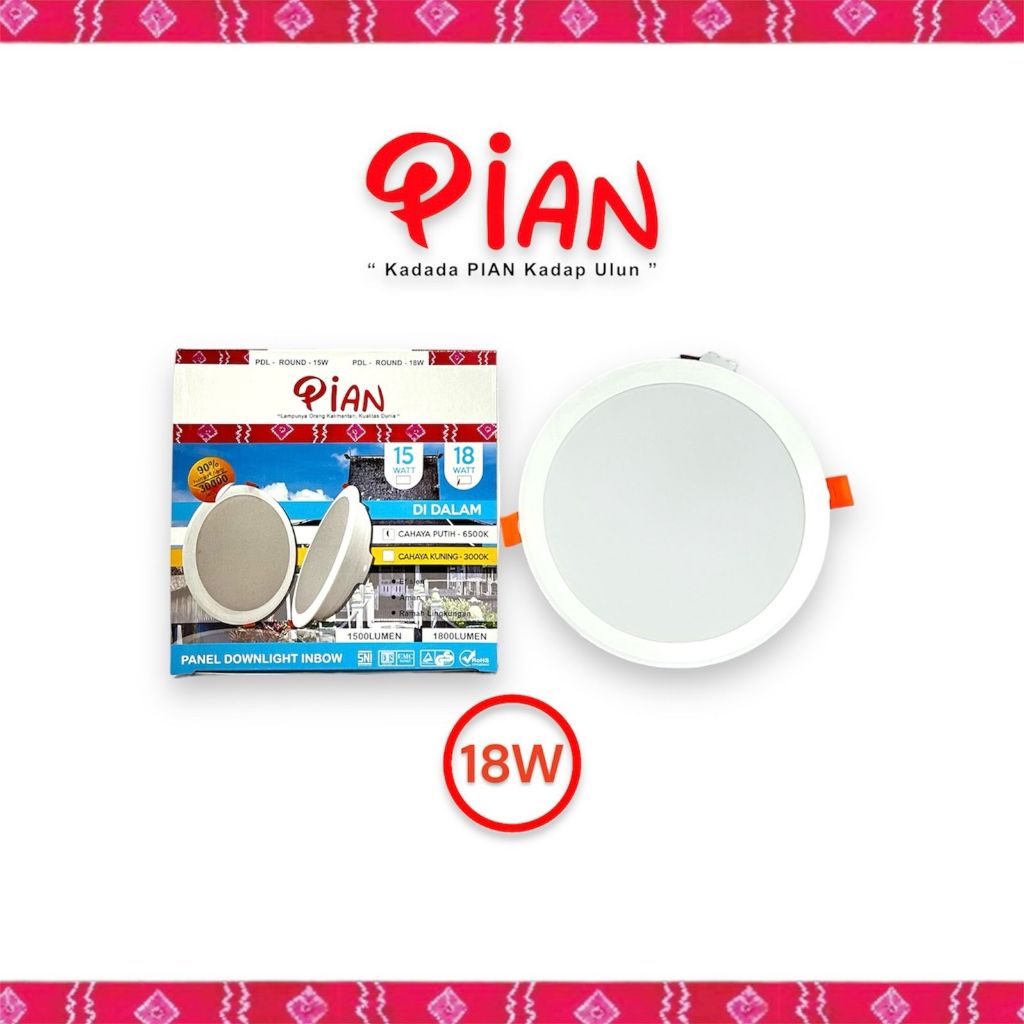 Pian Downlight IB Led Panel 18 Watt | Shopee Philippines