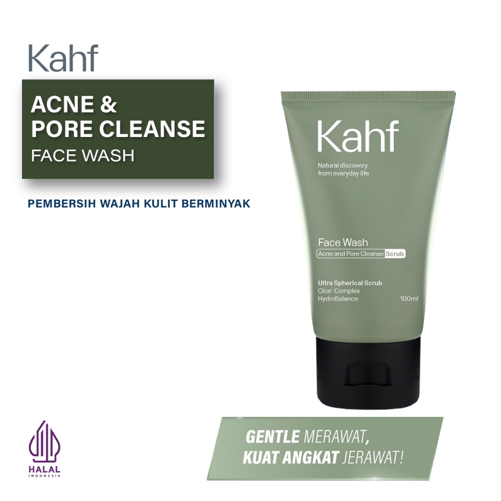 Kahf Acne and Pore Cleanse Face Wash 100ml Men's Skincare Facial ...
