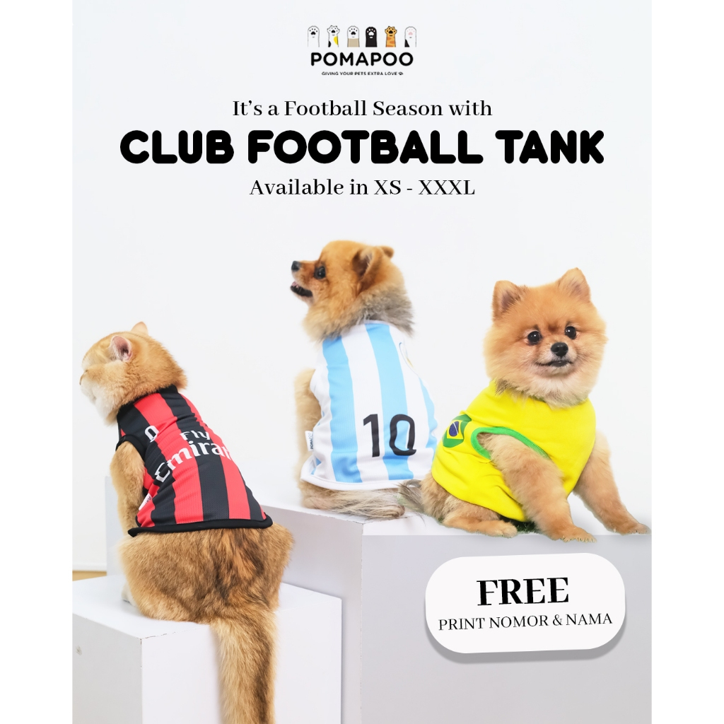 Pomapoo - Club Foot Ball Tank Cat Clothes and Dog Clothes | Shopee ...