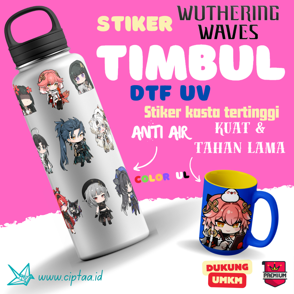 Wuthering Waves WUWA Sticker - DTF UV Changli Embossed Sticker - Chibi ...