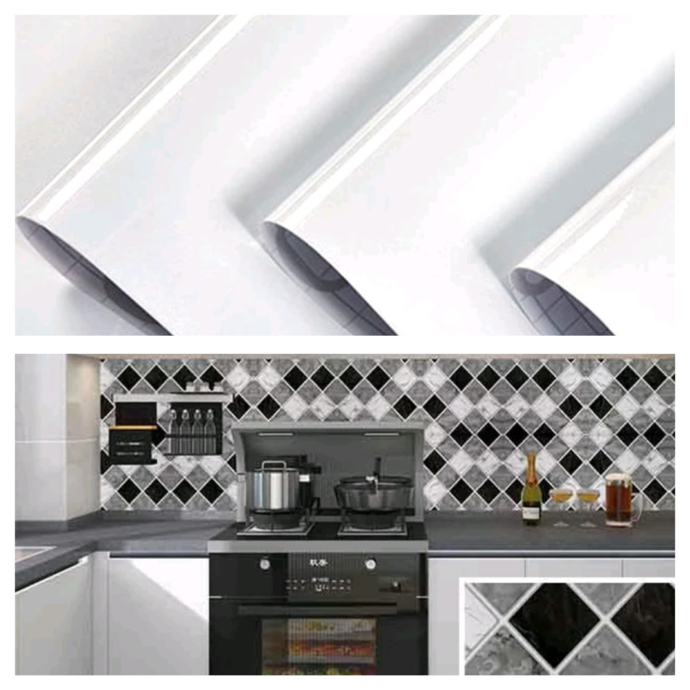 PUTIH Wallpaper Sticker Glossy Plain White Sticker Plain Glossy ...
