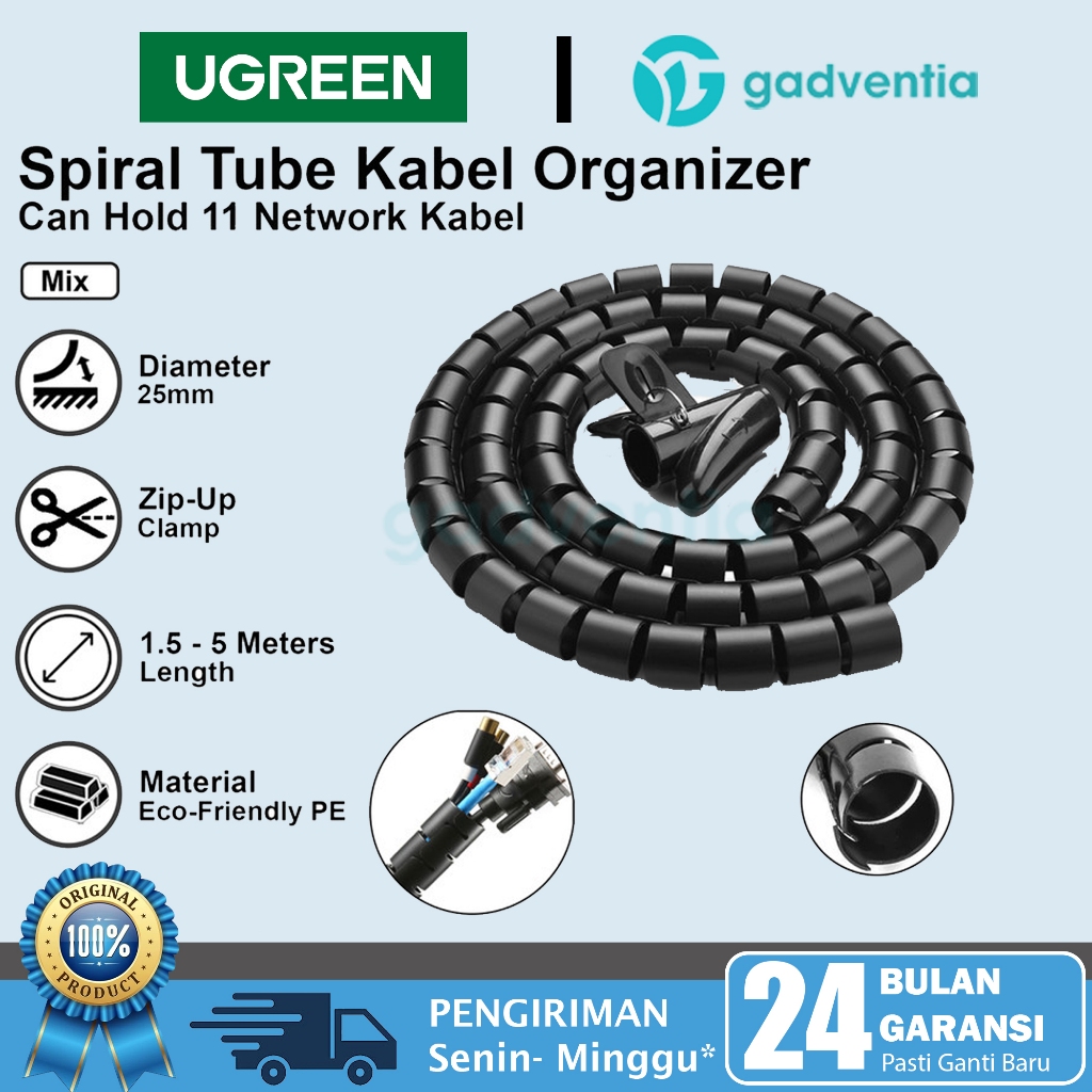 Ugreen Spiral Cable Protector Wrapping Flexible Organizer Cord Holder ...