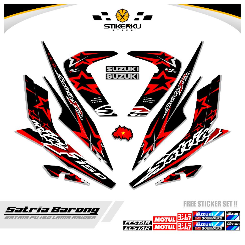 Satria BARONG STICKER / MTF 15 / STRIPING SATRIA 150 LAMA / SETIKER ...