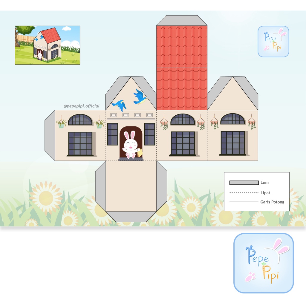Papercraft 3D Pattern House Paper Craft House Paper Cut & Play Crafts ...