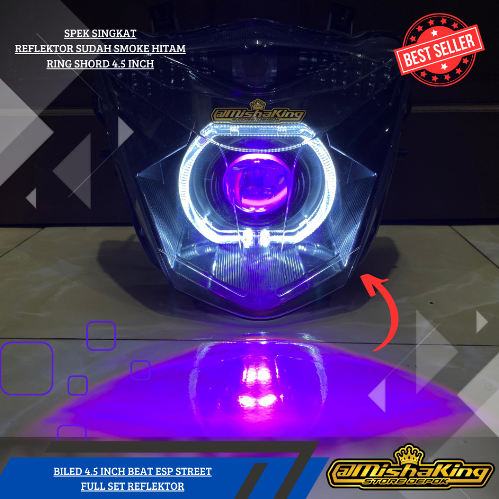 UNGU PUTIH Biled beat esp street Lamp 2016-2019 devil Purple ring White ...