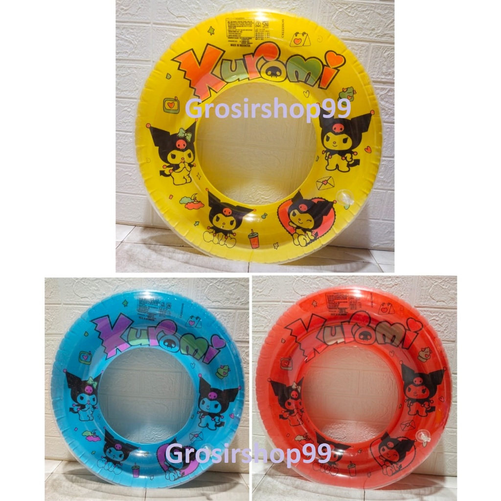 Round Kuromi Pattern Children's Swimming Ring / Float Clear 55cm SNI ...