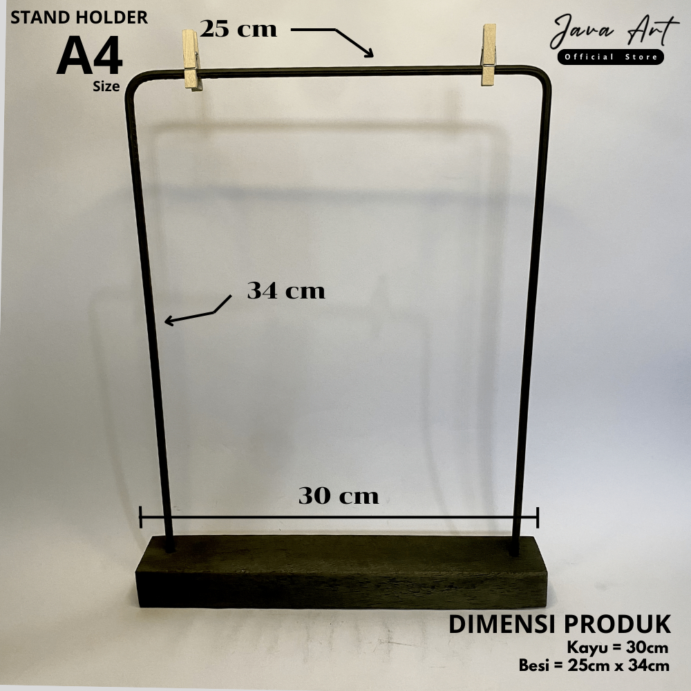 KAYU Menu HOLDER STAND A4 BLACK PORTRAIT EDITION INDUSTRIAL TABLE ...