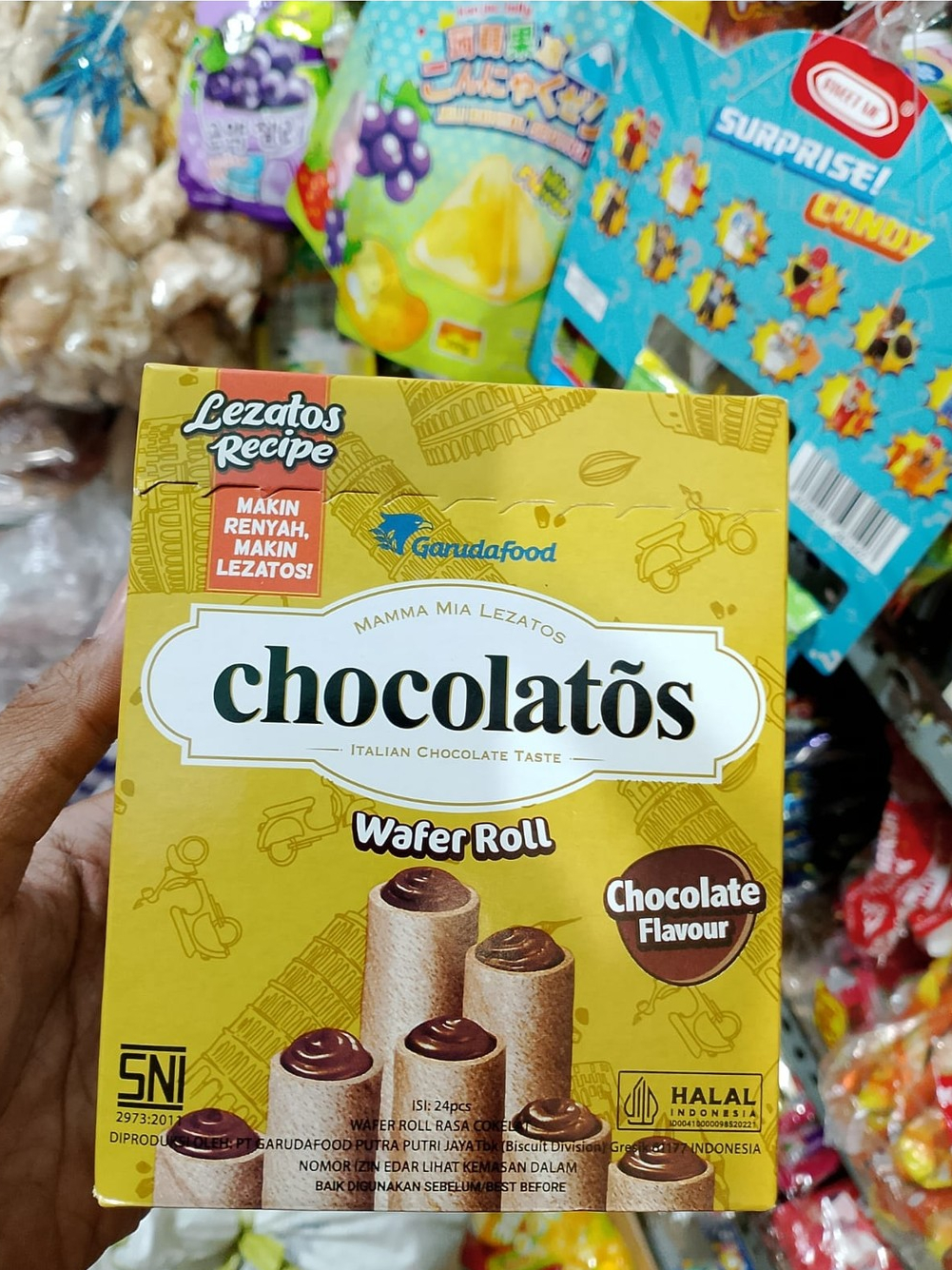 Gery CHOCOLATOS WAFER ROLL CHOCOLATE STICK 1 BOX CONTAINS 24PCS ...