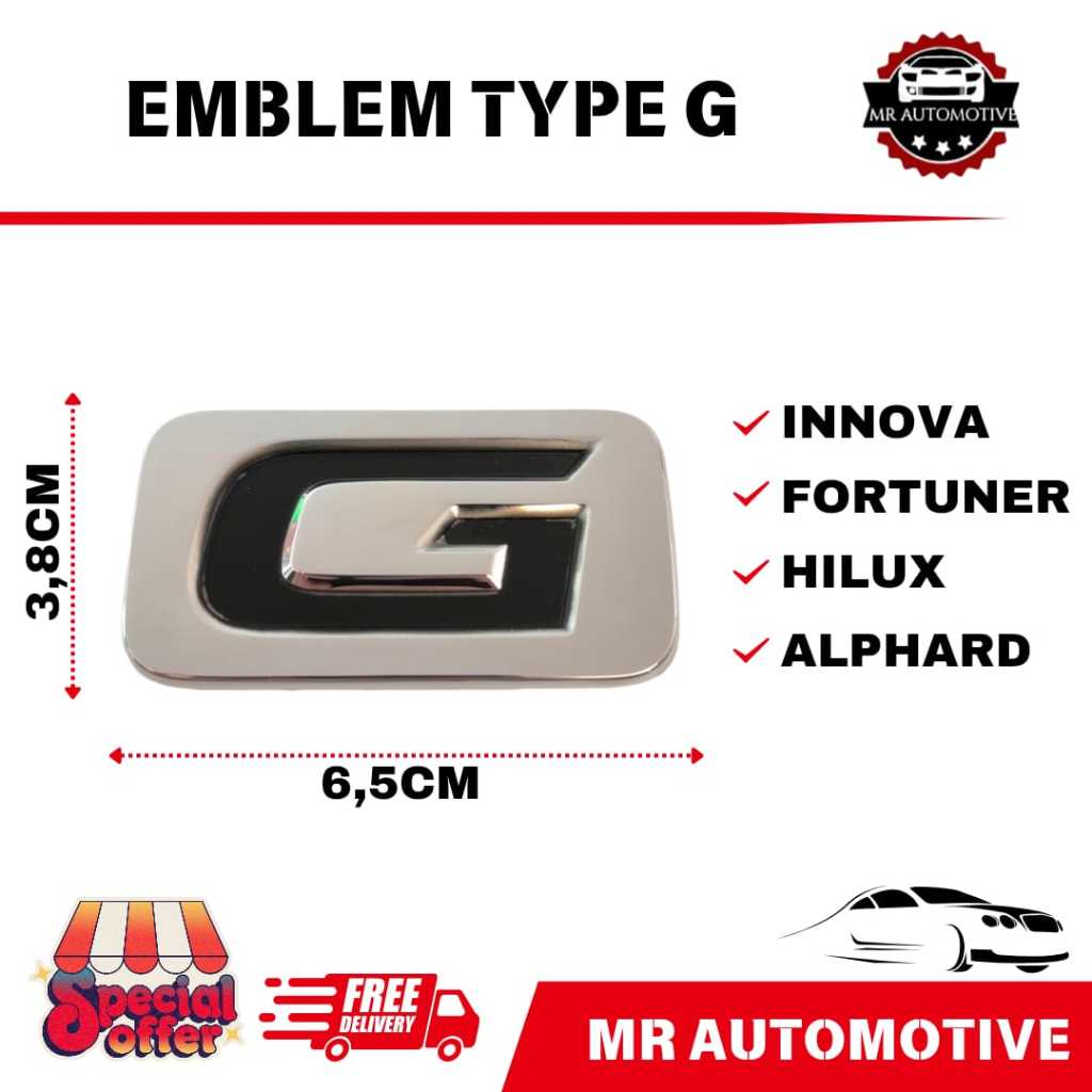 ORIGINAL Innova Fortuner Hilux Alphard Type G Emblem Logo - MR ...