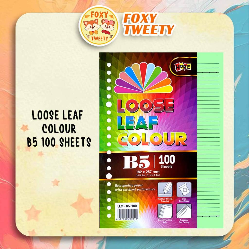 Loose Leaf Color Uk B5 Color Binder Contents B5 contains 100 Sheets ...