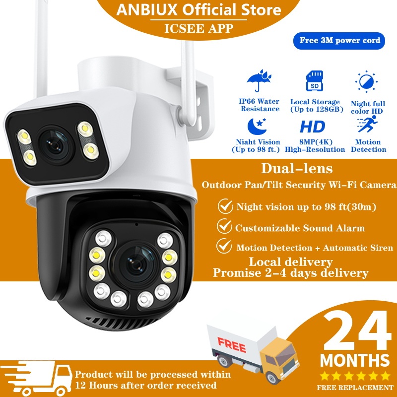 Icsee CCTV HD 4K Outdoor Waterproof WiFi 360 Degree Human Detection ...