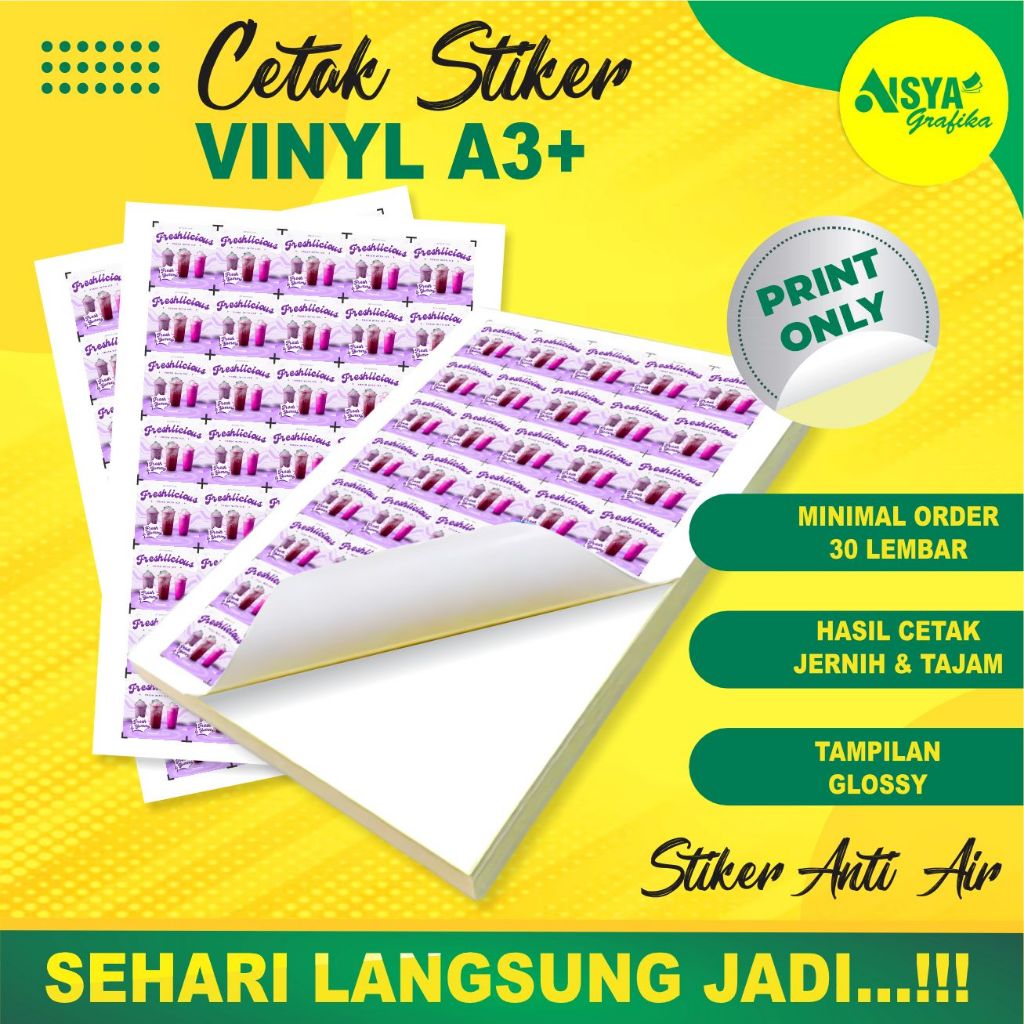 PRINT A3+ VINYL STICKERS | TRANSPARENT STICKER waterproof sticker ...