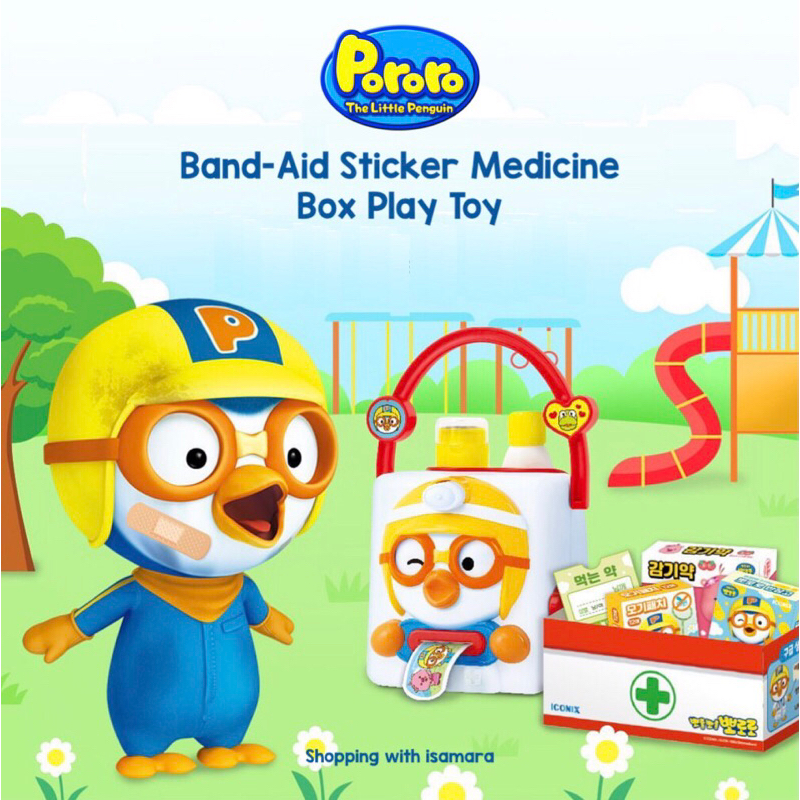 Pororo Band-Aid Sticker Medicine Box Play Toy / First Aid Box Toy ...