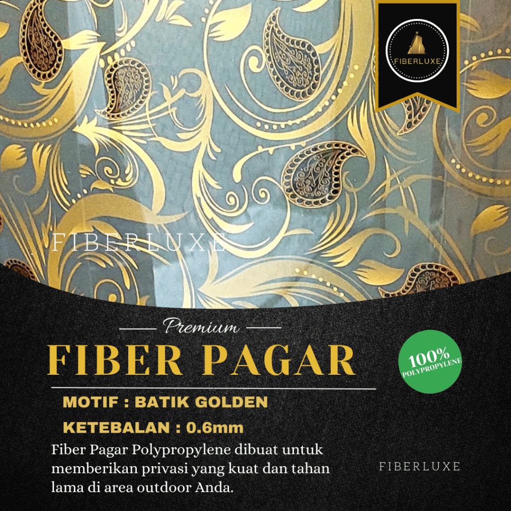 Fiberluxe - Fiber Plate Roll Fence Cover Coating GOLDEN BATIK Motif ...