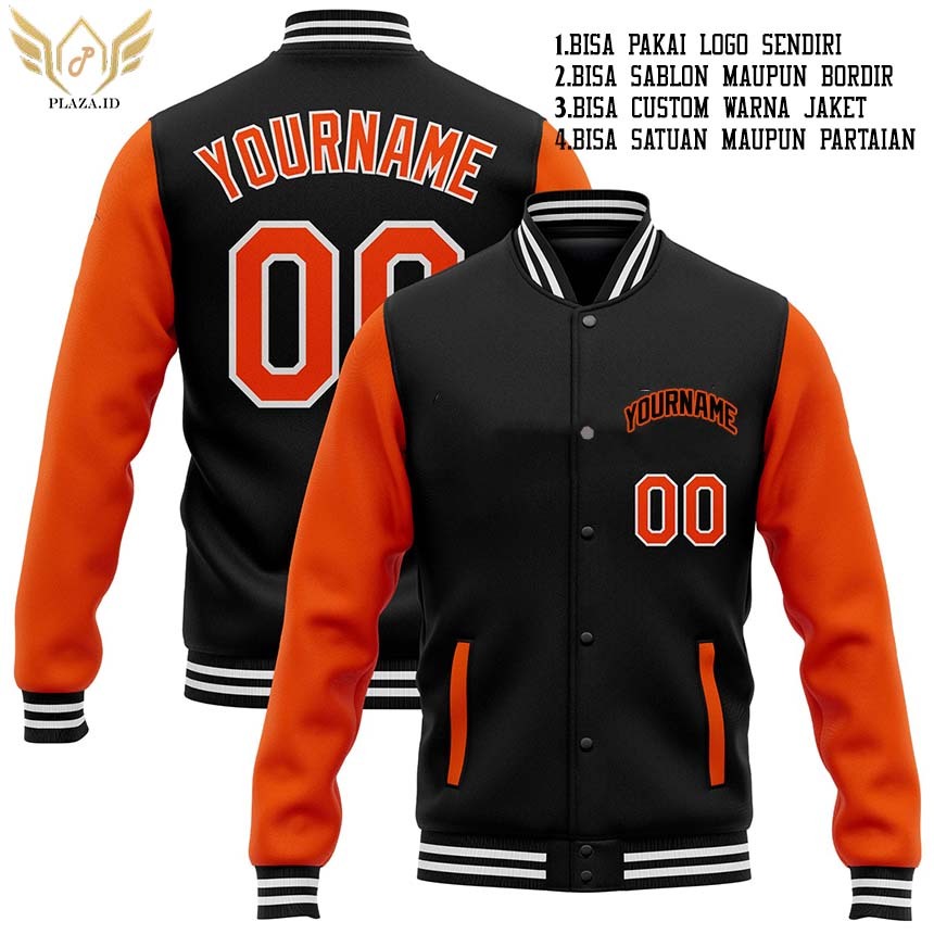 CUSTOM VARSITY BOMBER JACKET FRONT BACK. CUSTOM VARSITY JACKET S-6XL ...