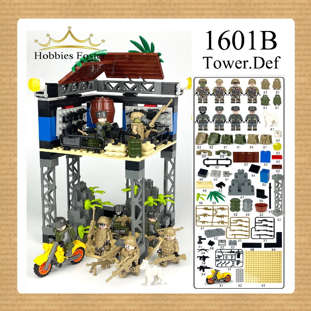 DIY Military Special Force Army Bricks Toys - 8 Figures Army & Tower ...