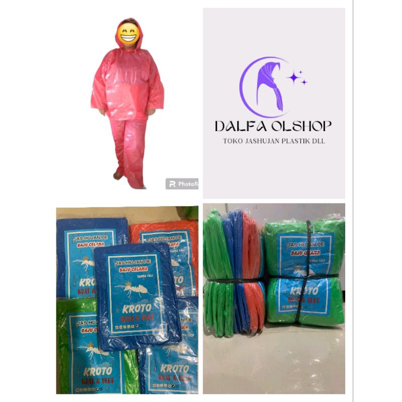 Plastic Raincoat Suit With kroto Brand Pants 1 Dozen Contents | Shopee ...