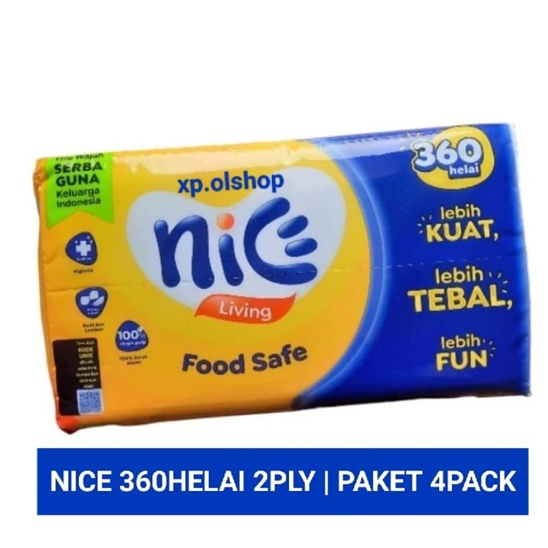 | Package of 4 packs | Nice Facial Soft Pack Tissue 360 sheets 2 ply ...