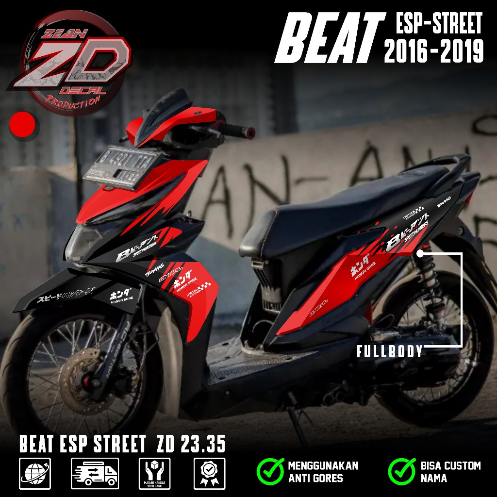 Latest Decal Sticker HONDA Beat Esp Street 2016 2017 2018 2019 Full ...