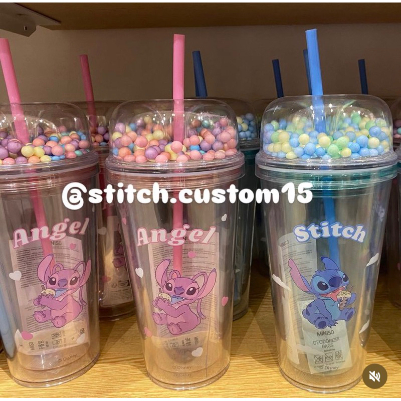 Best Selling!! Stitch Angel Collection Miniso Drink Bottle | Shopee ...