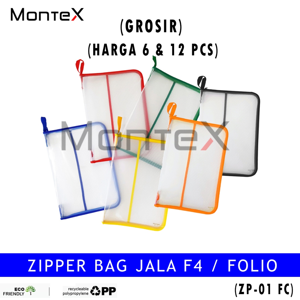 Montex ZIPPER BAG SELETING MESH F4 WHOLESALE (PRICE 6/12 PCS) | Shopee ...