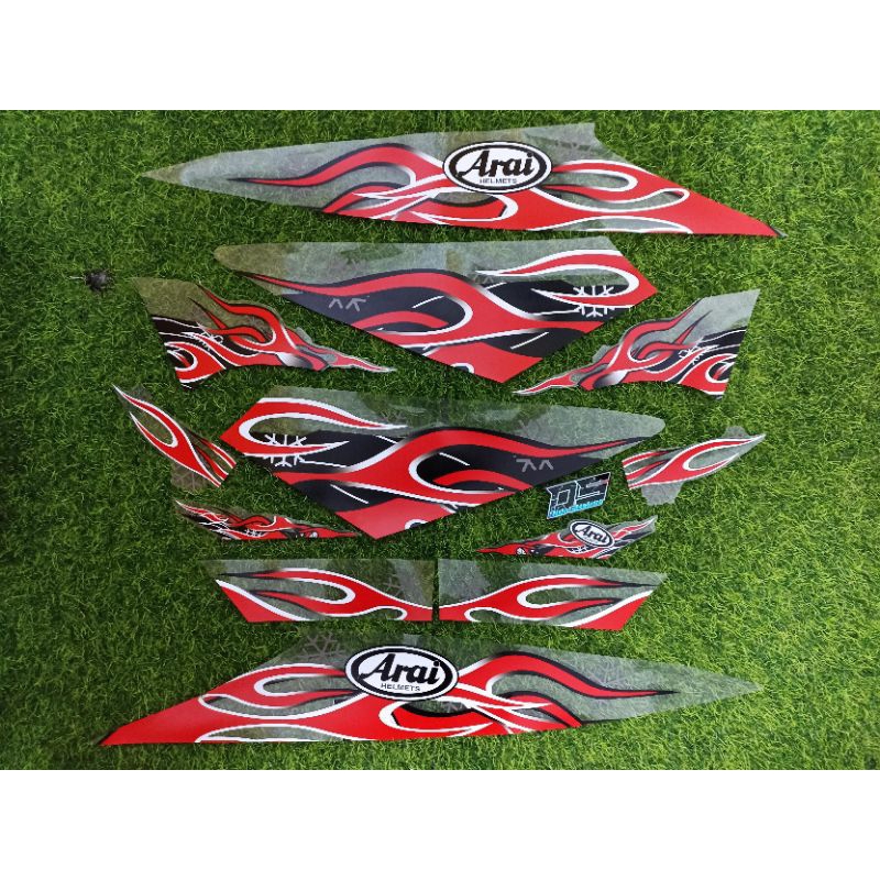 TRANSPARENT STRIPING SUPRA X 125 ARAI FIRE COSTUME | Shopee Philippines