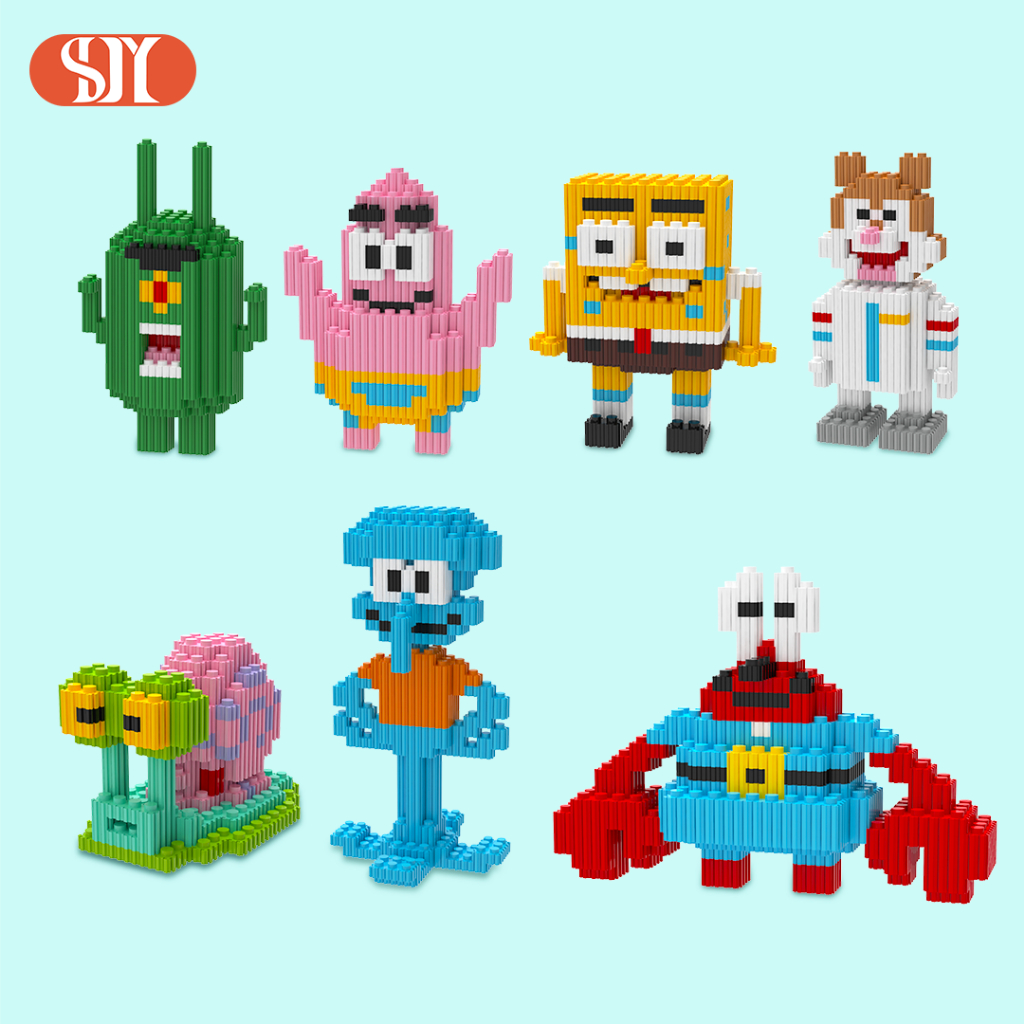 Nano Block Bricks Animation Characters 3D Series Spongebob Mini Building Blocks Toys Educational ...