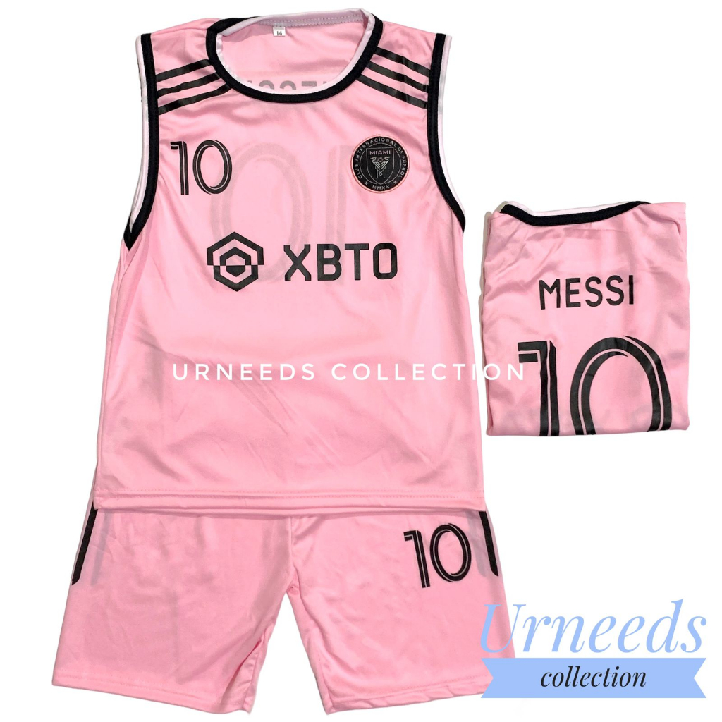 The Latest Football SINGLET JERSEY Suit SET For Kids INTRMIAMI PINK ...