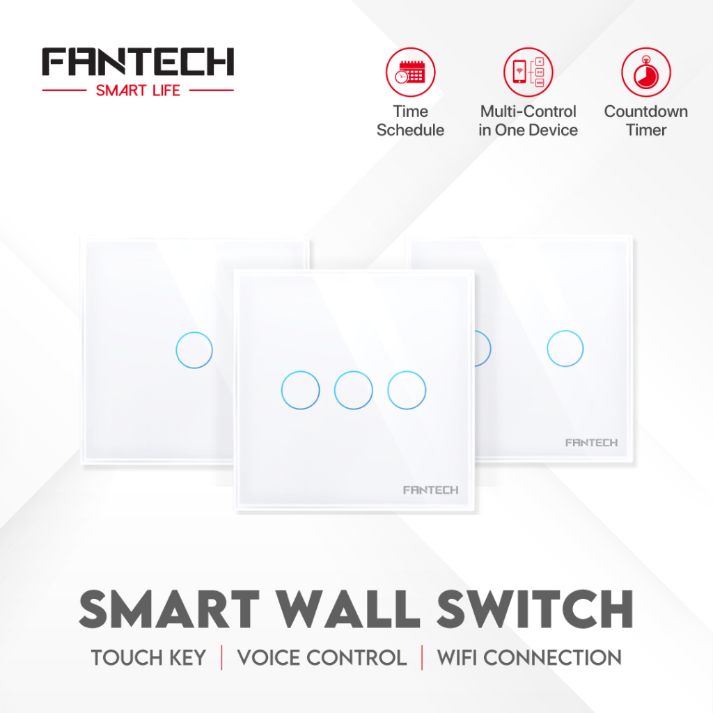 Fantech Touch Switch Smart Wall Switch Light Switch WiFi Smart Home ...