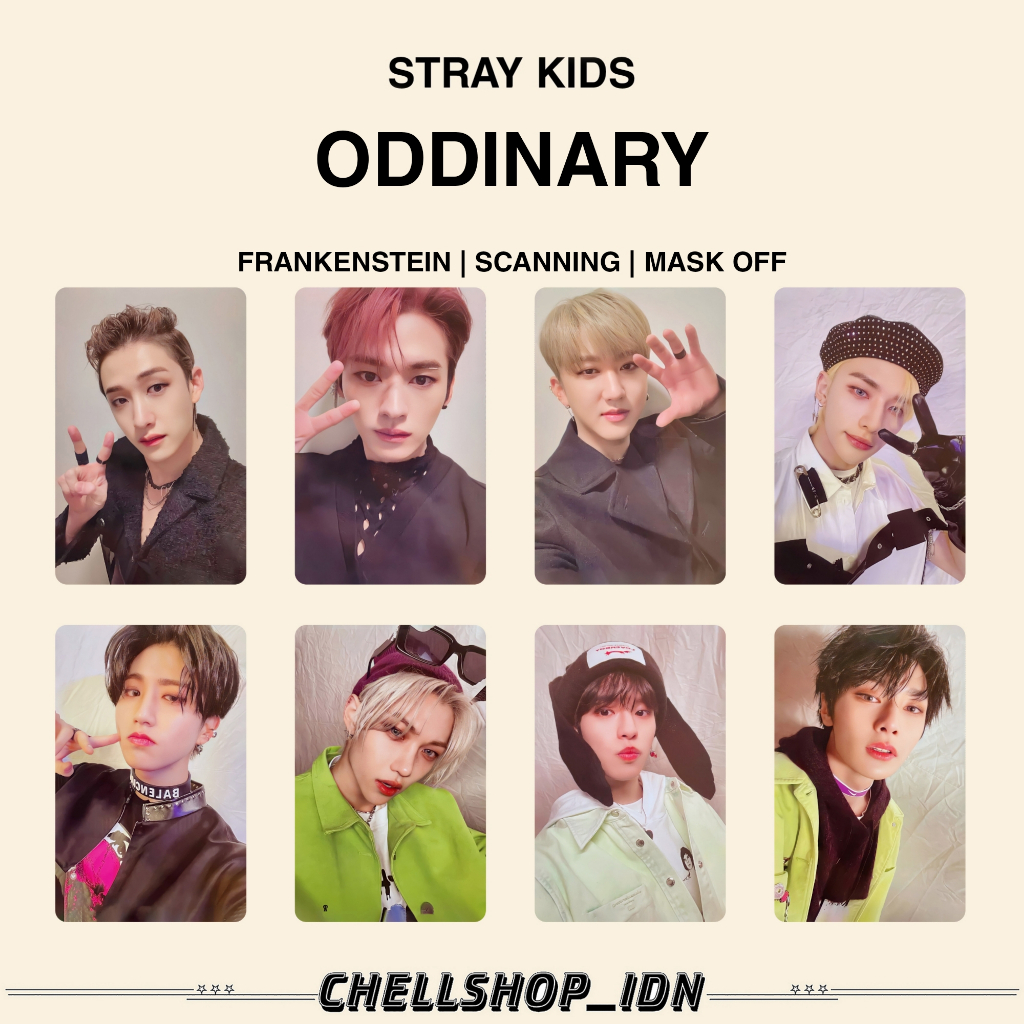 Stray KIDS ODDINARY PHOTOCARD | Frankenstein | Scanning | Mask OFF ...