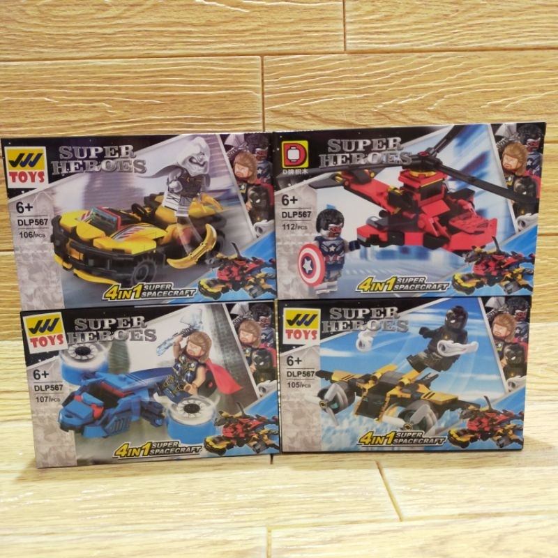 Toy set 4pcs minifigure brick block superhero super heroes DLP 567 ...