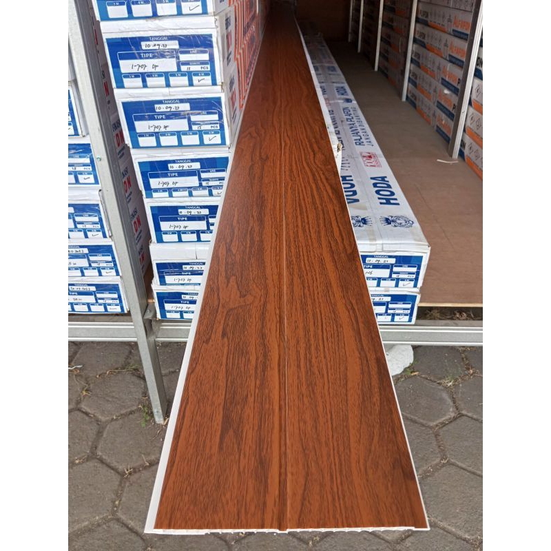 KAYU Pvc Doff Ceiling Brown Wood Grain Grout | Shopee Philippines