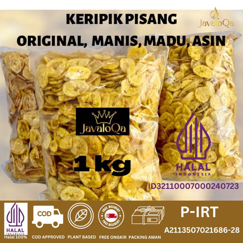Sweet HONEY KOIN BANANA CHIPS 1 KG ORIGINAL SALTED FRESH / LAMPUNG ...