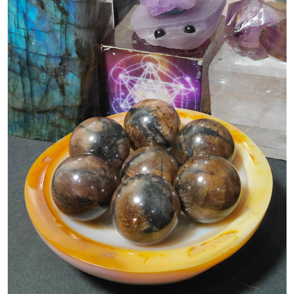 Natural Chiastolite Andalusie Sphere 24-25 mm (price per pcs) | Shopee ...