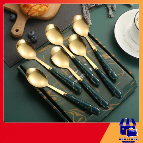 Sultan Marbel Gold Spoon Tablespoon Sultan Spoon Contains 6 Pcs ...