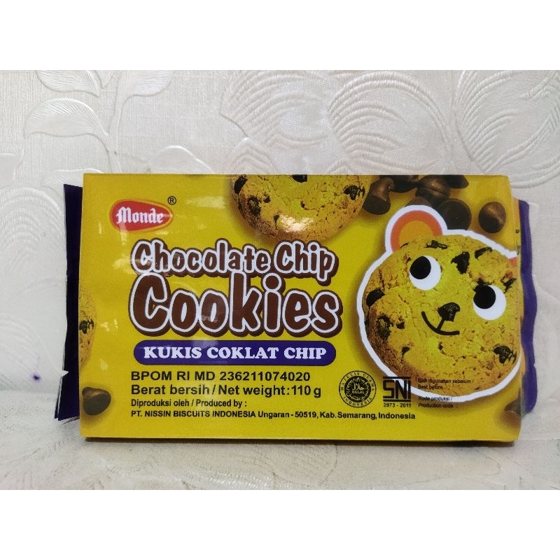 MONDE CHOCOLATE CHIP COOKIES 110 GRAM / MONDE CHOCOLATE CHIP / MONDE ...