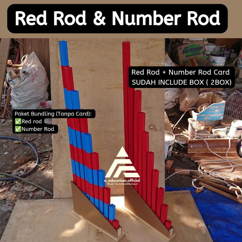 Red Rods Montessori Red Rod / number Rod Standard Montessori Size ...