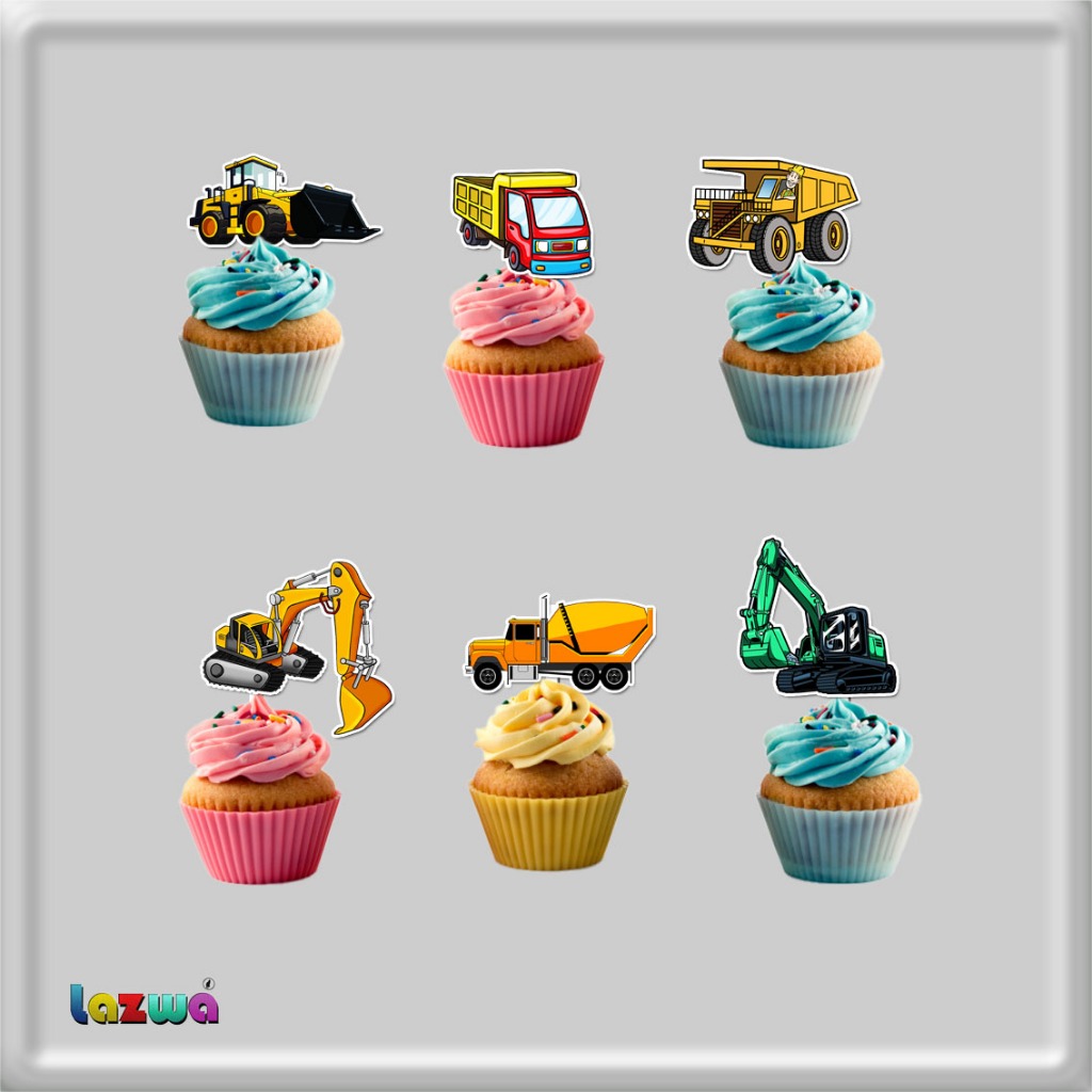 Topper cupcake excavator tractor beko cake decoration | Shopee Philippines