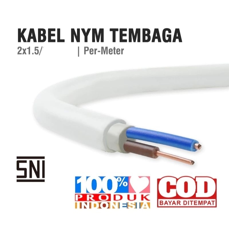 Nym 2X1.5mm Sintama Cable - 2X1.5mm Pure Copper PVC SNI Sintama Power ...
