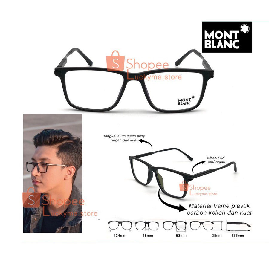 Montblanc 0195 MB MO 195 Sporty Square Glasses Frames | Shopee Philippines