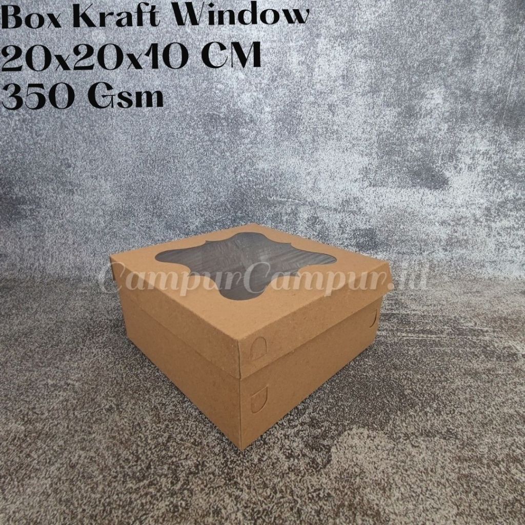 Kraft Mica Window Food Hampers Box 20x20x10 Full Laminated Rice Cake ...