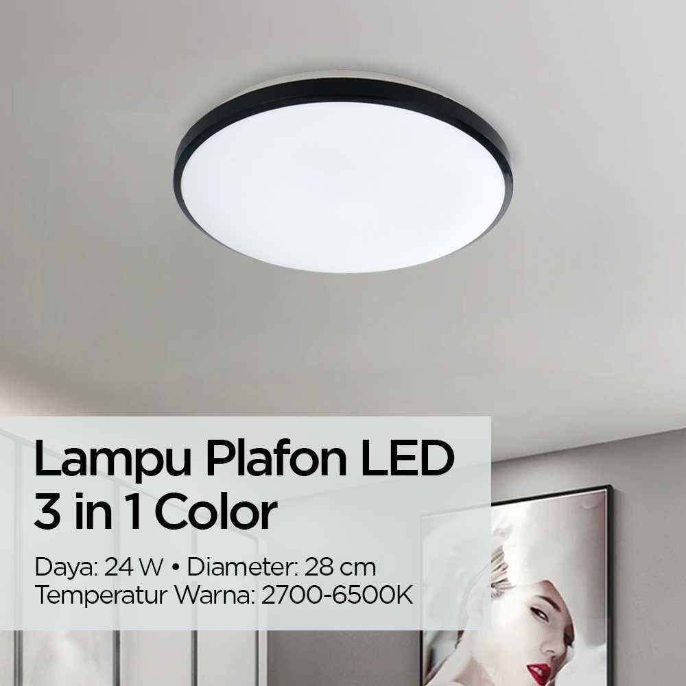 Ceiling Light 3 in 1 Color LED Modern Ceiling Light - 24W 28cm | Shopee ...