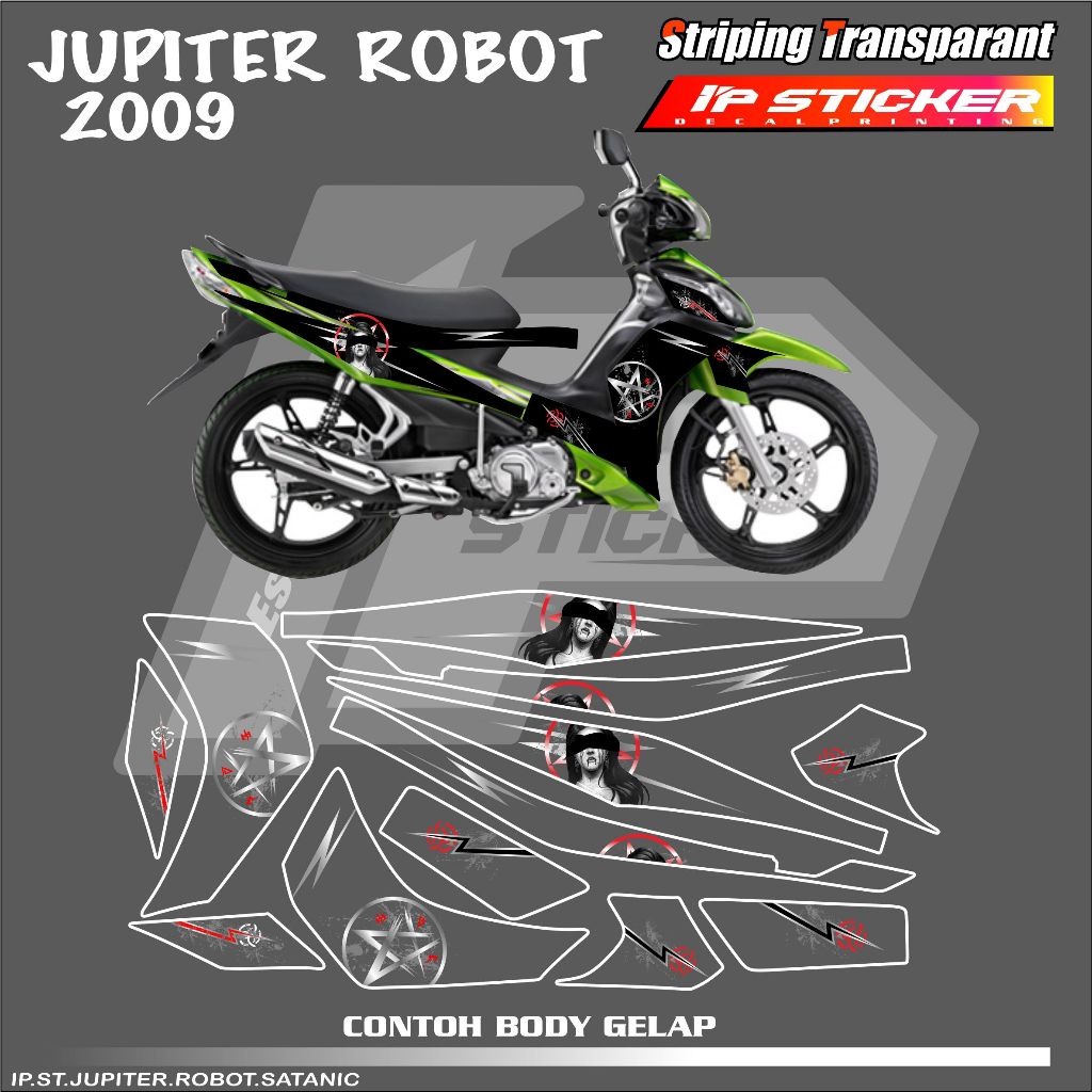JUPITER ROBOT 2009 MOTORCYCLE STRIPING STICKER YAMAHA JUPITER ROBOT ...