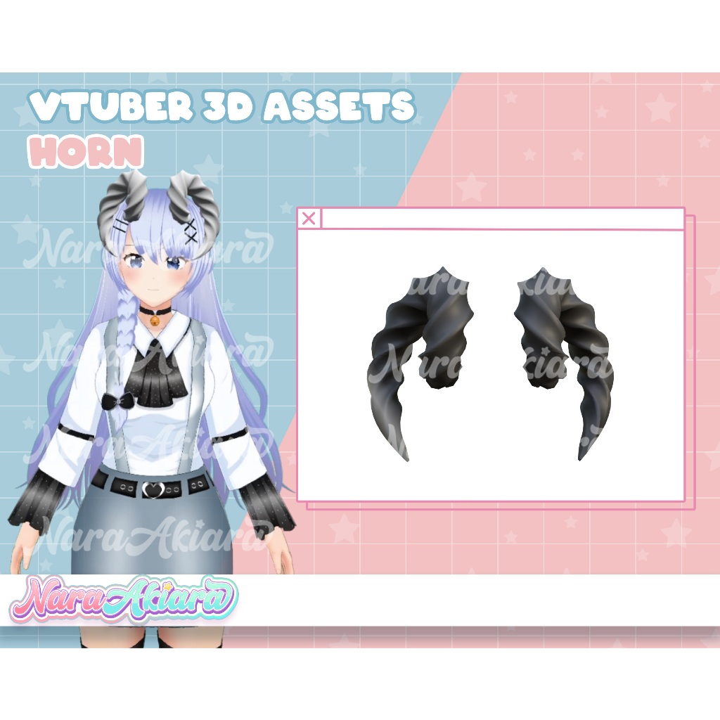 Ready-to-use Vroid 3D Horn Accessories for Streaming, Fantasy Horns for ...