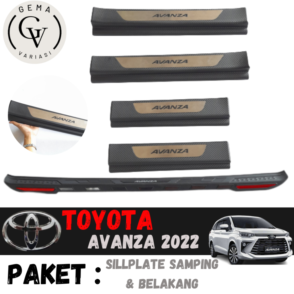 HITAM Toyota Avanza 2022 Black Combination Rear Side Sillplate Package ...